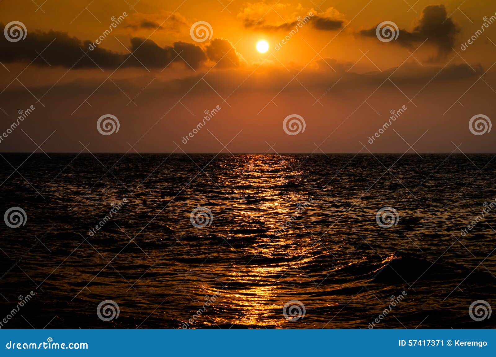Calm Warm Ocean Sunset stock image. Image of light, reflections - 57417371