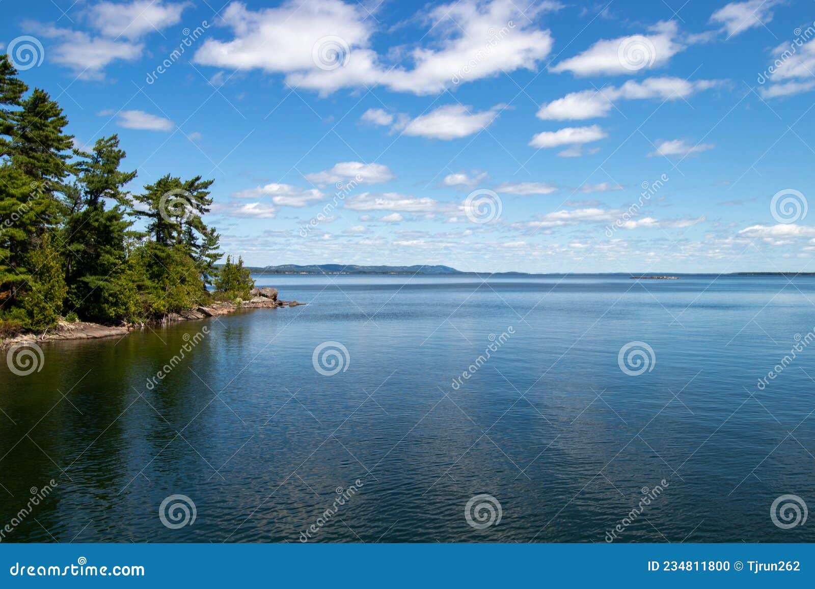 Calm Water and Blue Sky in the North Channel Stock Photo - Image of ...