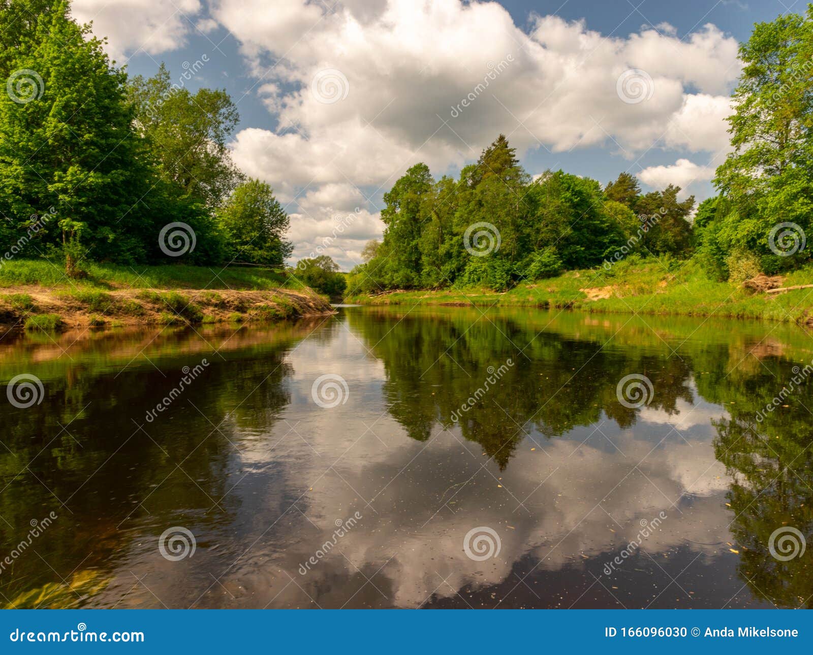 Calm Water, Clouds and Tree Glare Stock Photo - Image of beautiful ...