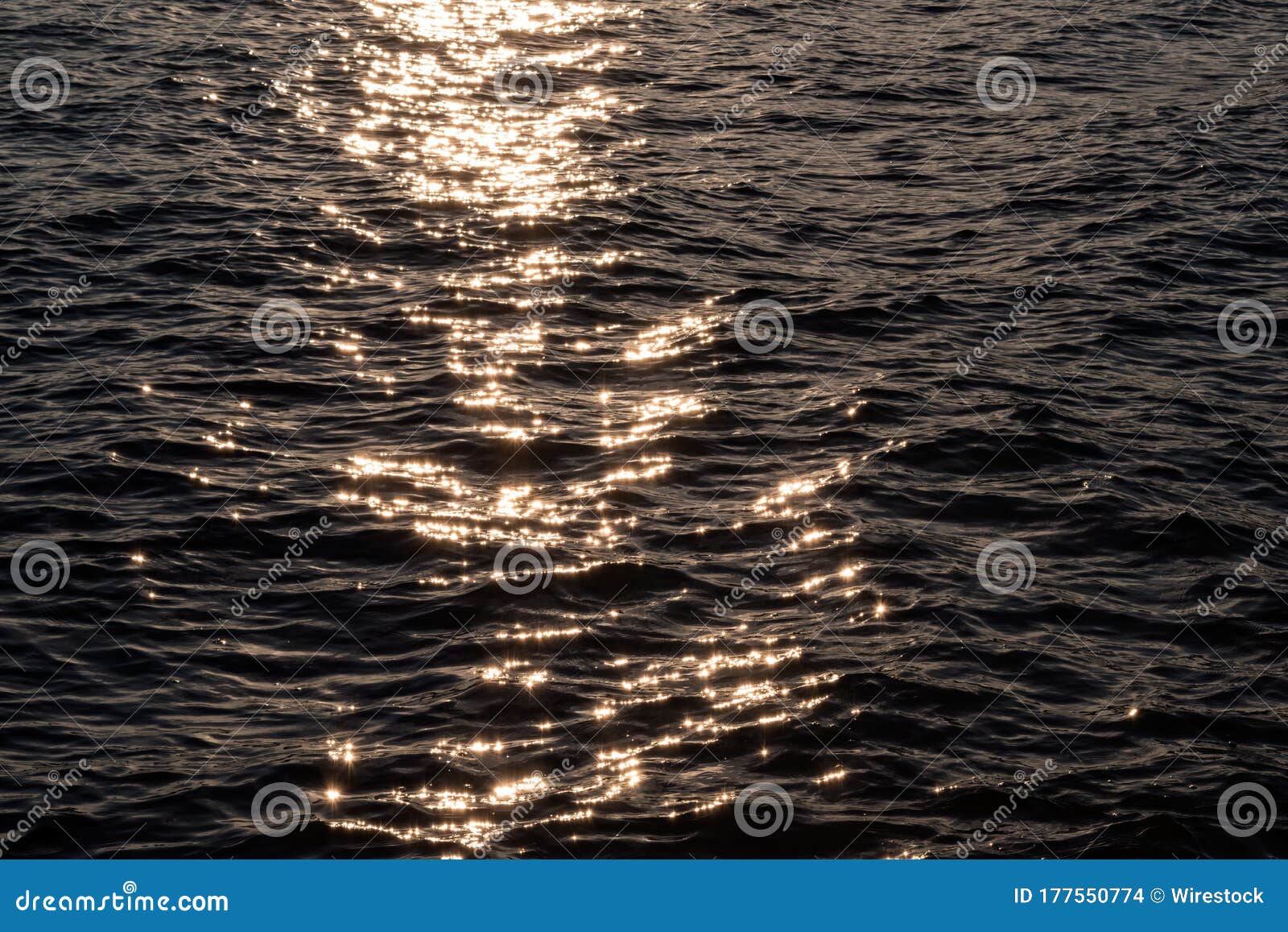 Calm Water with the Reflection of the Sun on Its Surface Stock Photo ...