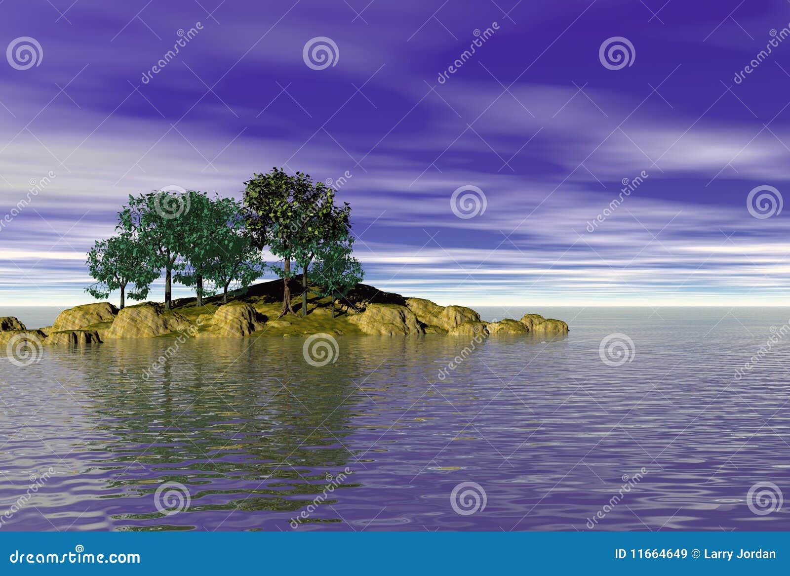 Calm Water Seascape stock illustration. Illustration of boulders - 11664649