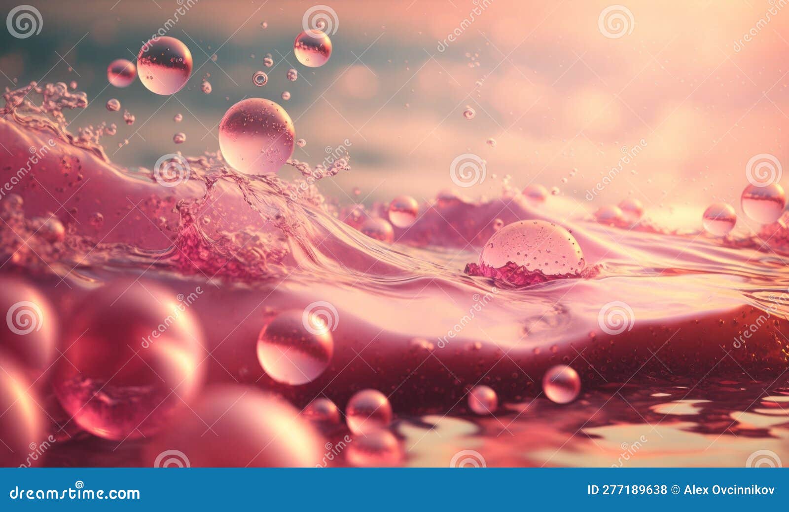 Calm Water Surface Texture with Splashes and Bubbles for Web and Print ...