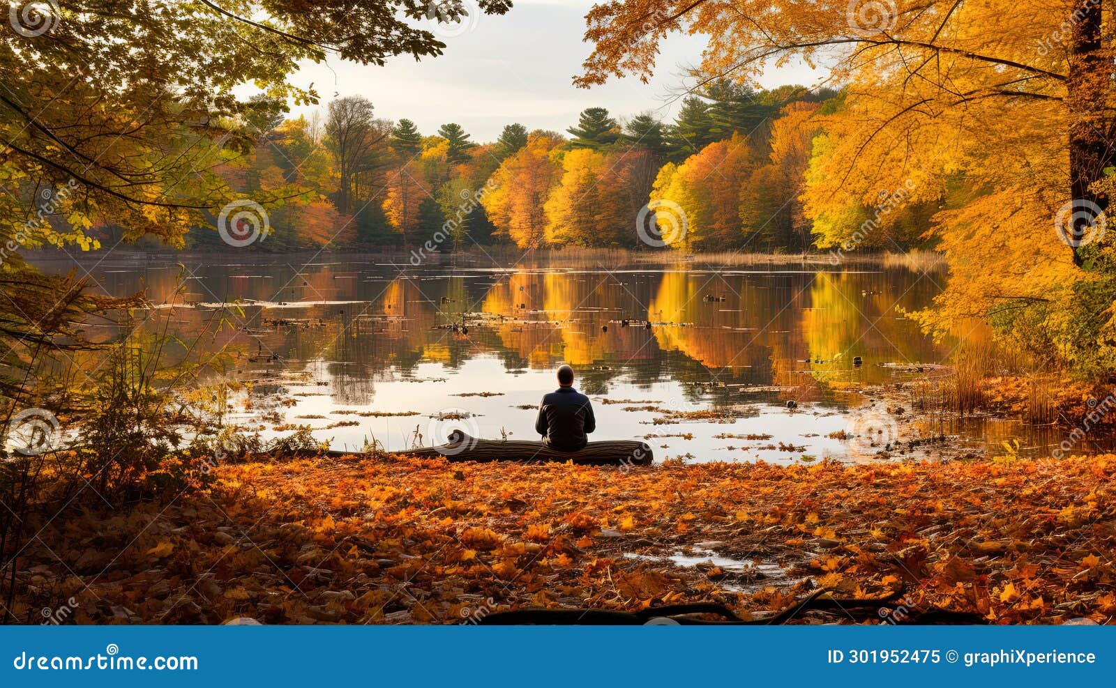 Calm Wilderness Meditation Scene Stock Illustration - Illustration of ...
