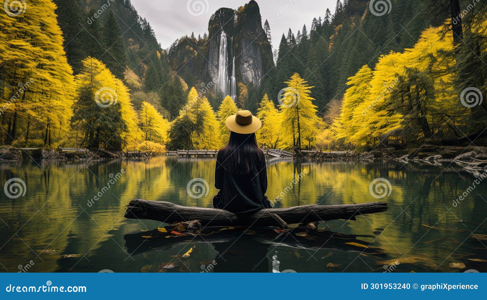 Calm Wilderness Meditation Scene Stock Illustration - Illustration of ...