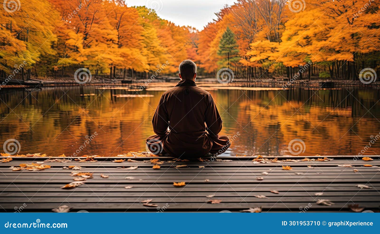 Calm Wilderness Meditation Scene Stock Illustration - Illustration of ...