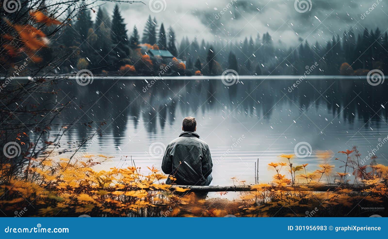 Calm Wilderness Meditation Scene Stock Illustration - Illustration of ...