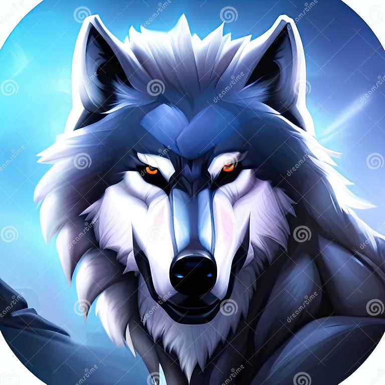 Calm wolf icon stock illustration. Illustration of shine - 289109636