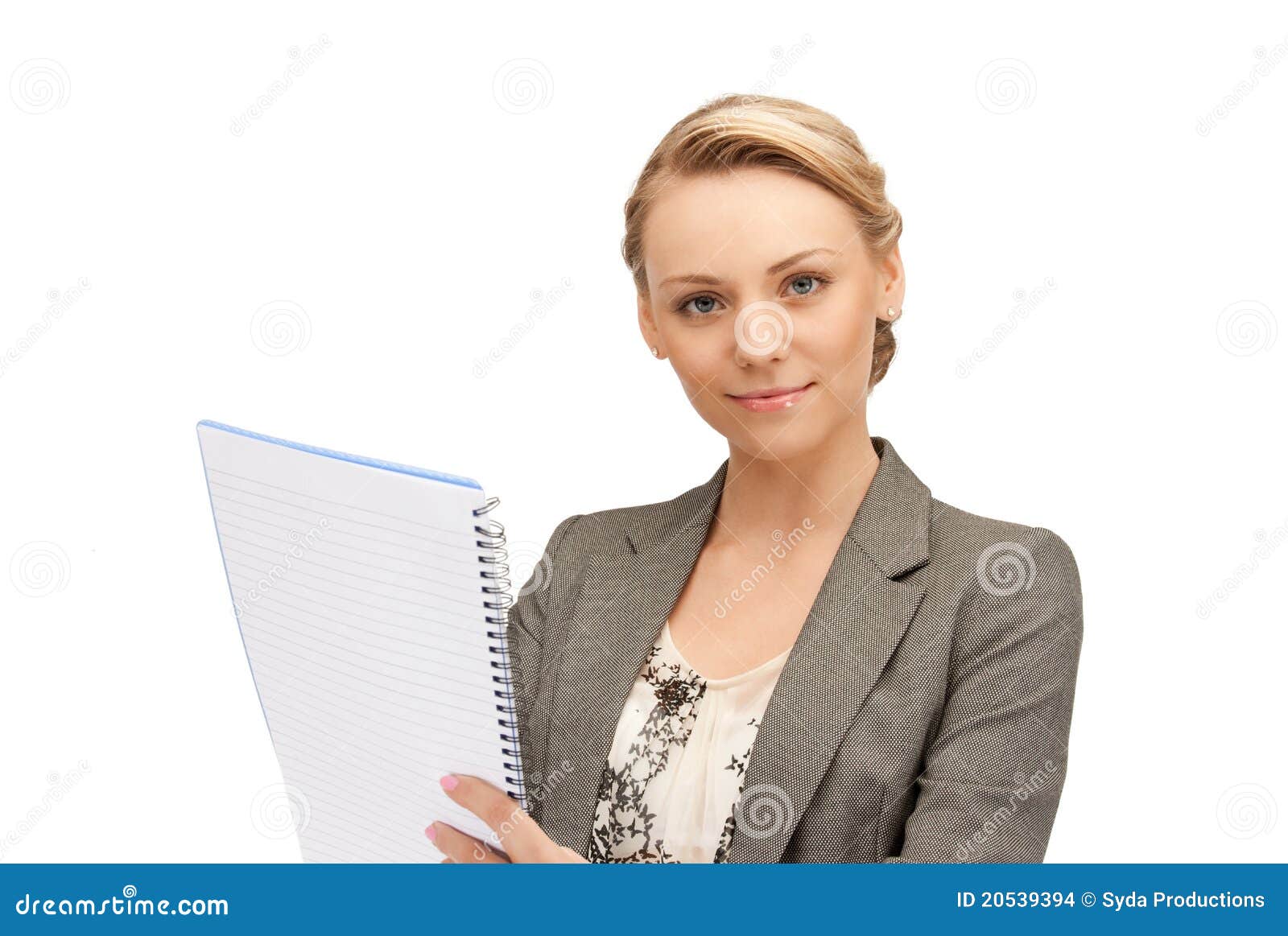 Calm Woman with Big Notepad Stock Photo - Image of human, confident ...