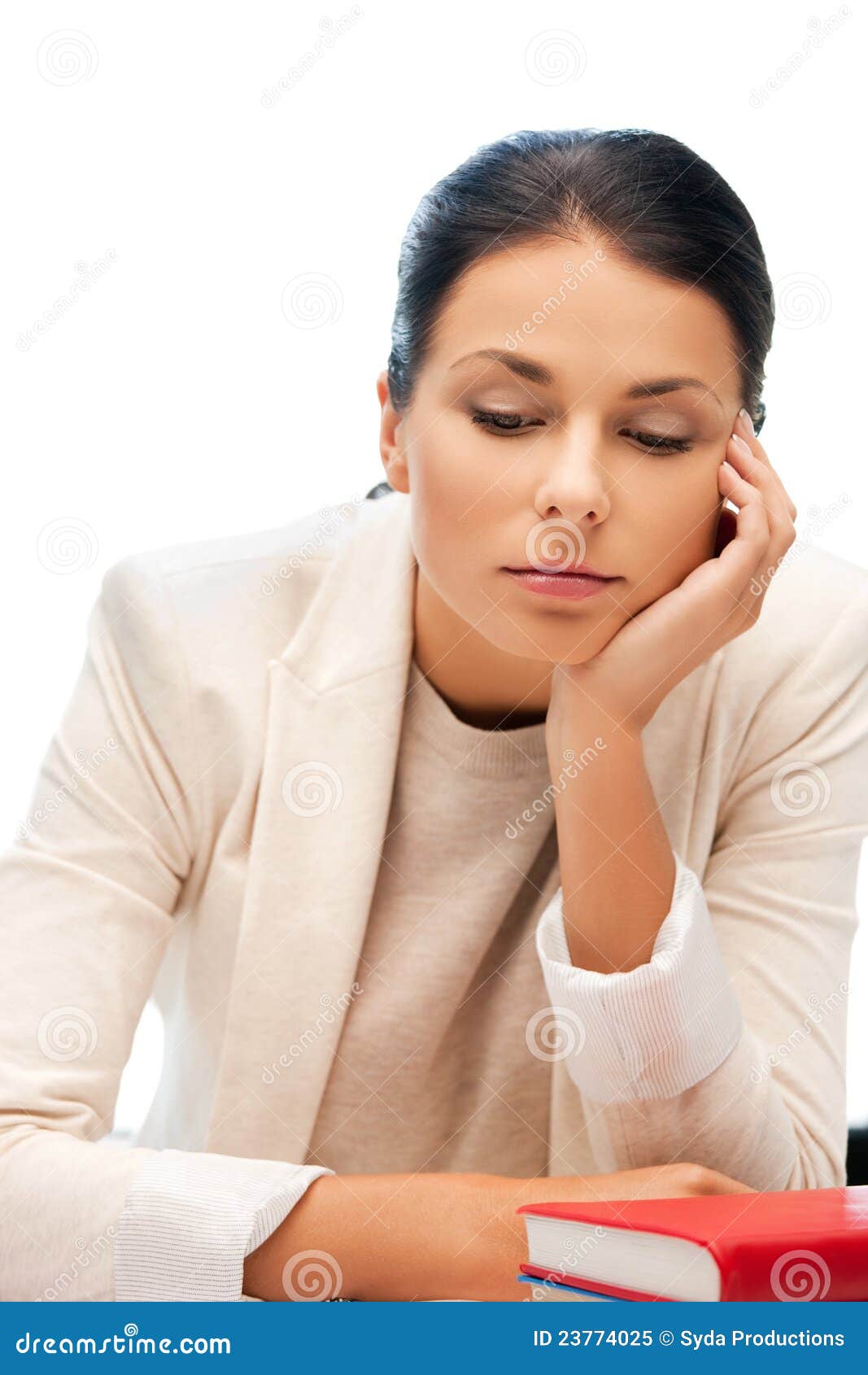 Calm woman with book stock image. Image of cute, college - 23774025