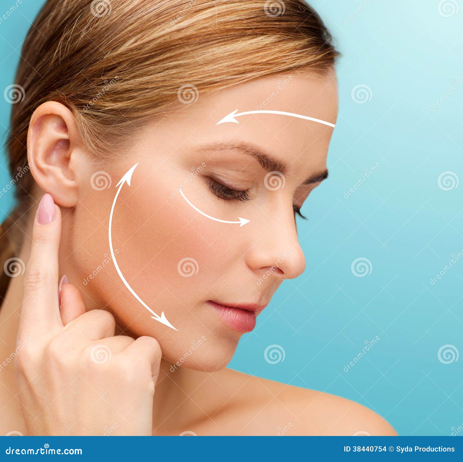 Calm Woman Touching Her Ear Stock Photo - Image of noise, jewelry: 38440754