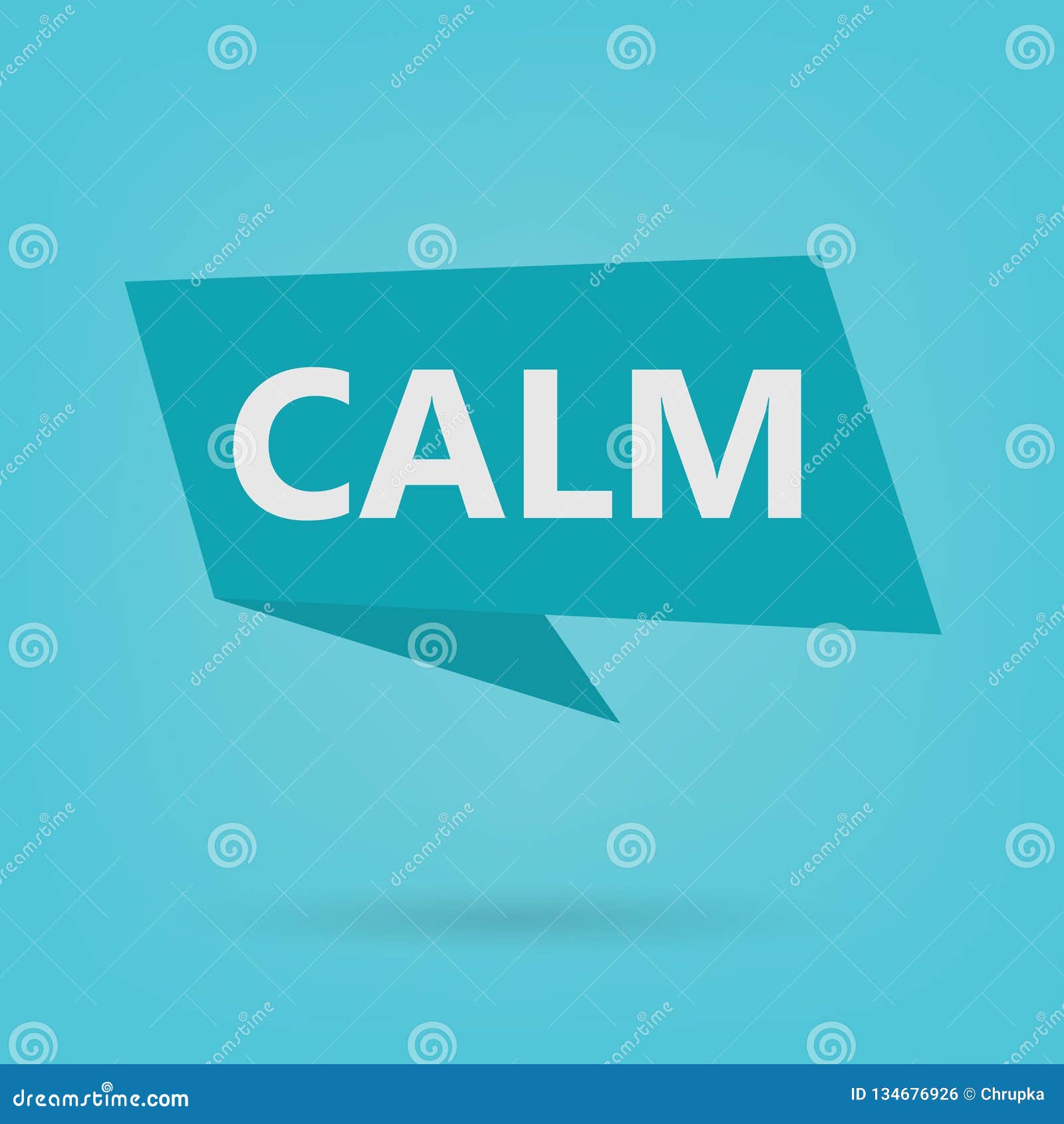 Calm word on a sticker stock vector. Illustration of quote - 134676926
