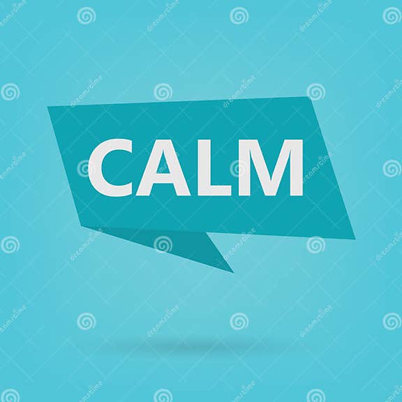 Calm word on a sticker stock vector. Illustration of quote - 134676926