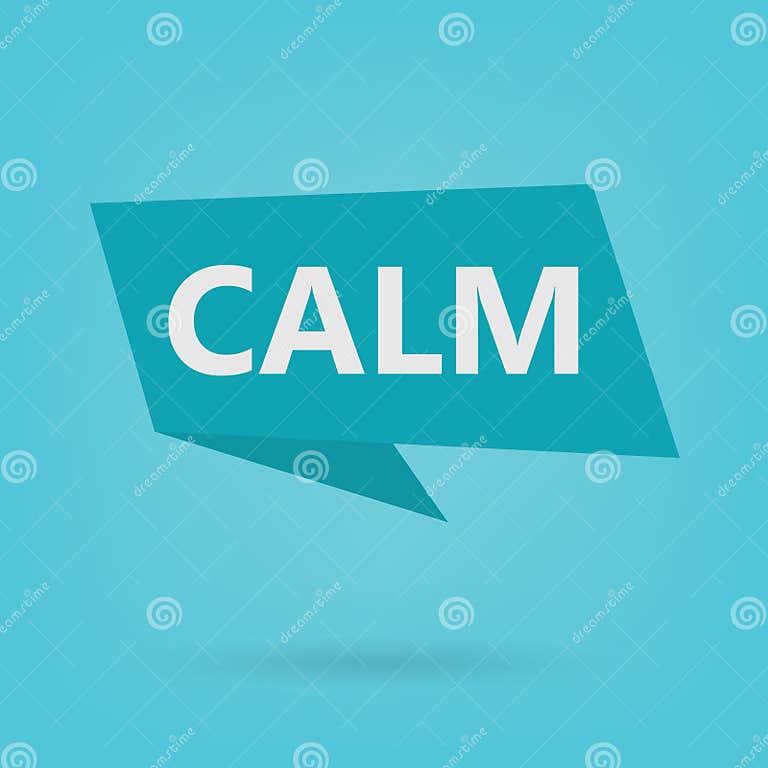 Calm word on a sticker stock vector. Illustration of quote - 134676926
