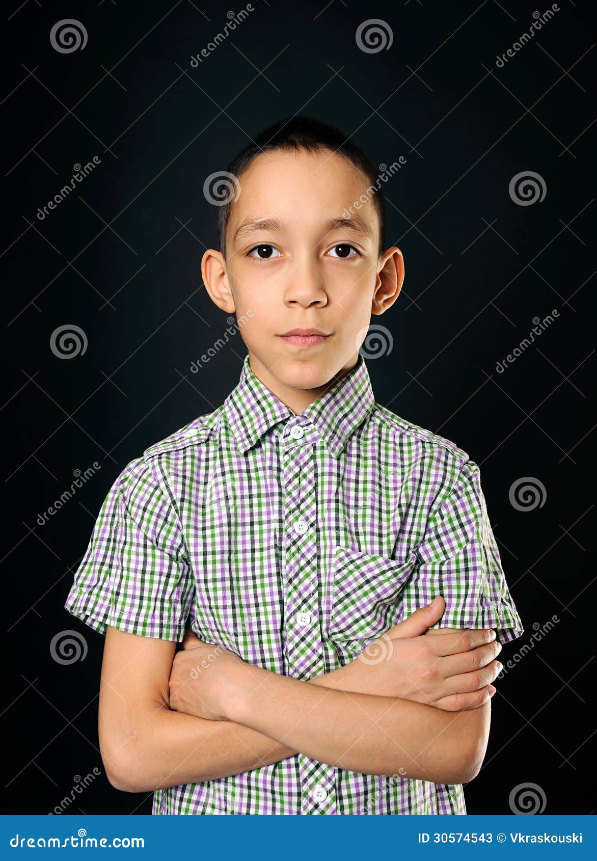 Calm Young Boy Looking at Camera Stock Image - Image of serious, social ...