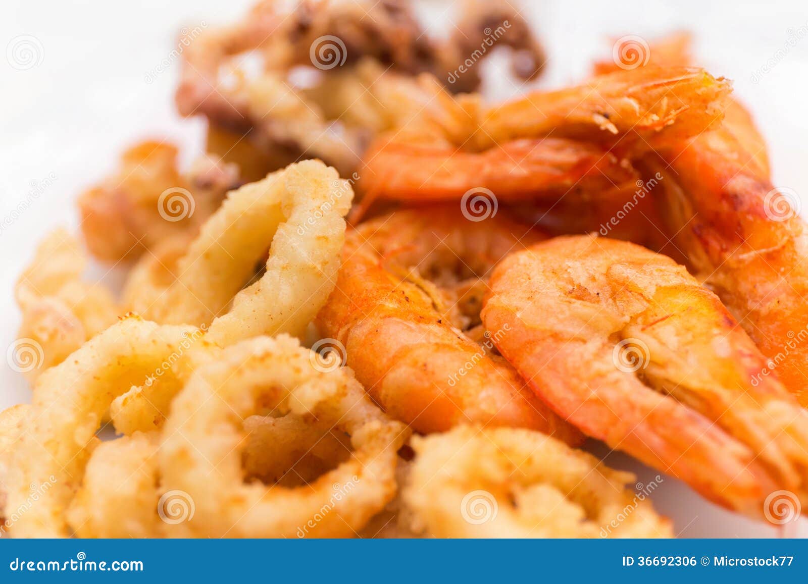 Calmar frit de crevette photo stock. Image du cuisine - 36692306