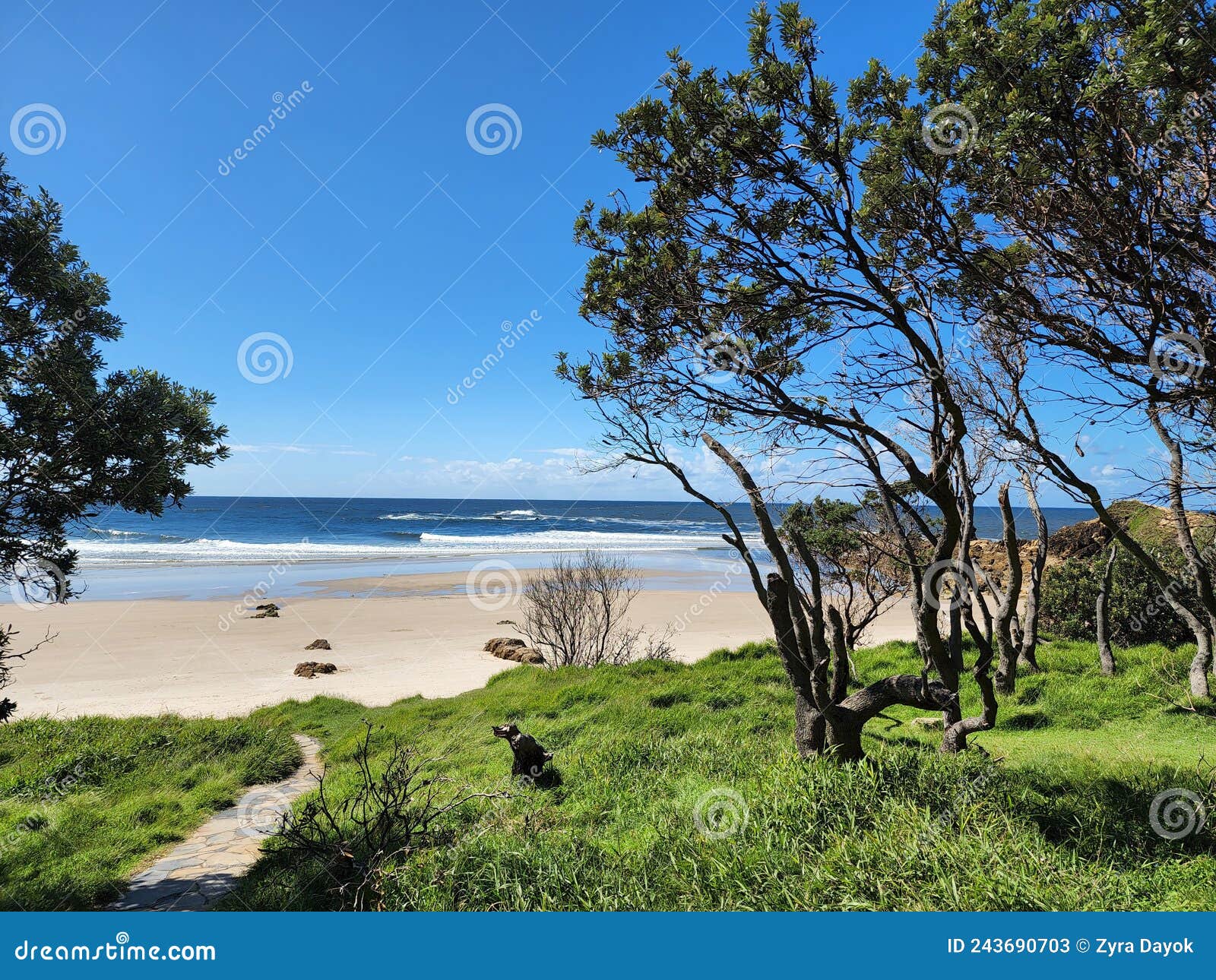 Calming beach views stock image. Image of landscape - 243690703