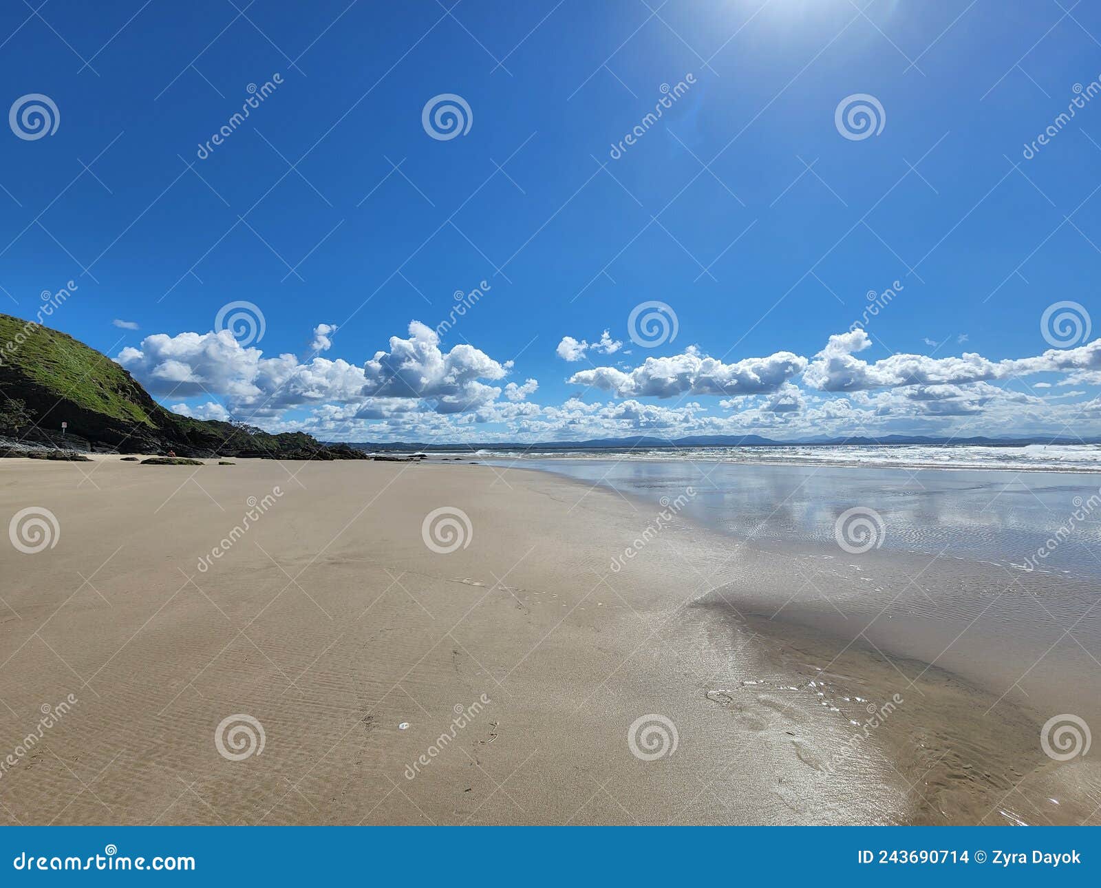 Calming beach views stock photo. Image of morning, reflection - 243690714