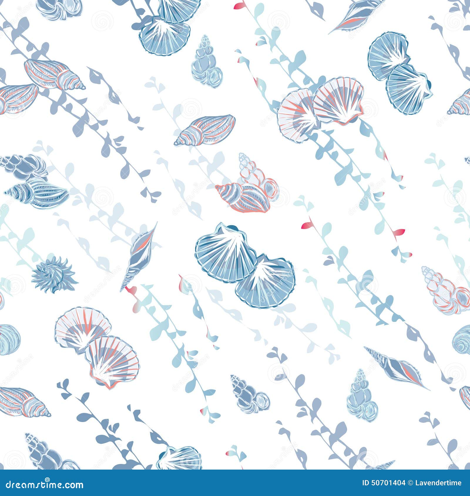 Calming Blue Sea Shore Seamless Vector Pattern Stock Vector ...