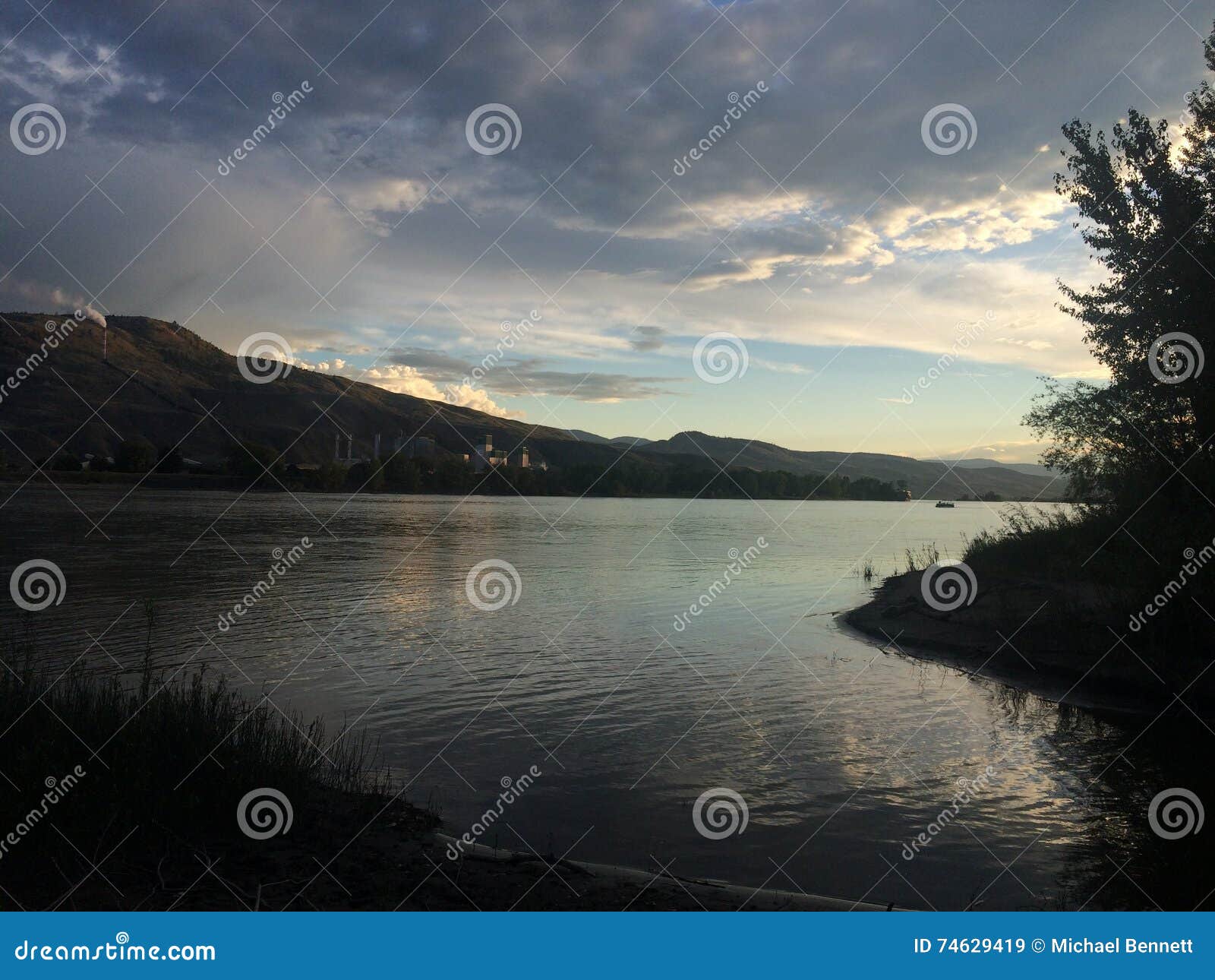 Calming Kamloops sunset stock image. Image of sunset - 74629419
