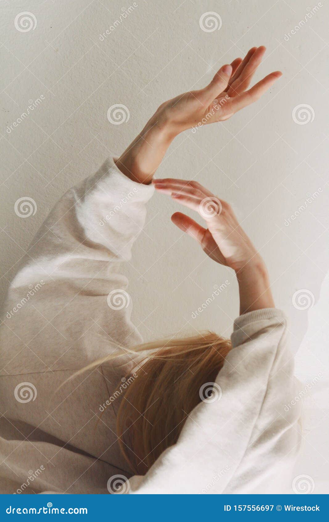 Calming Movement of Female`s Thin Soft Hands Stock Image - Image of ...