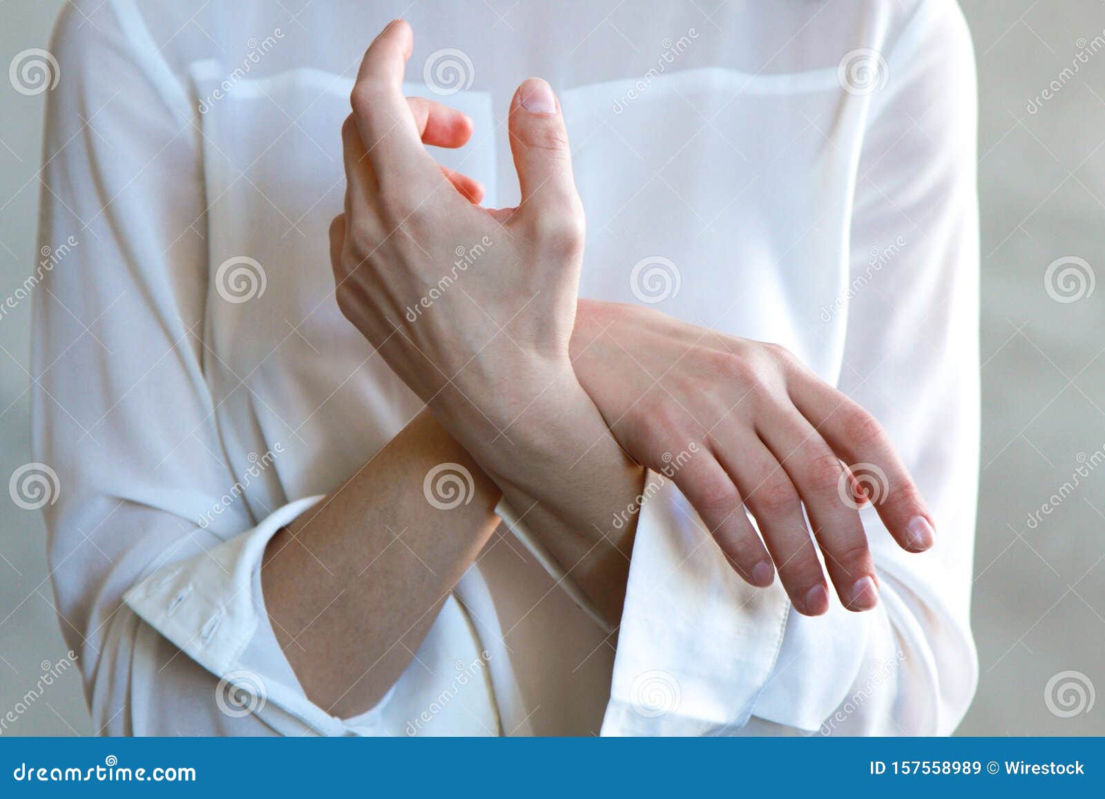 Calming Movement of Female`s Thin Soft Hands Stock Image - Image of ...