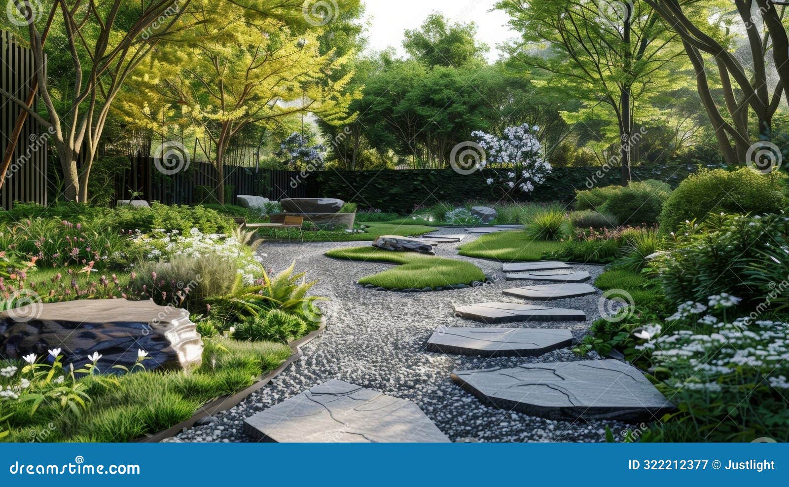 A Calming Outdoor Space with Clearly Marked Paths for Safe and Easy ...