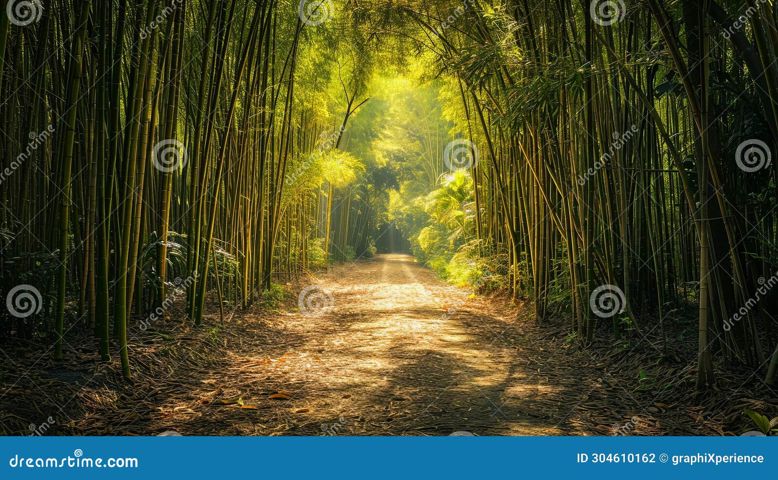 A Calming Path through a Bamboo Forest Stock Illustration ...