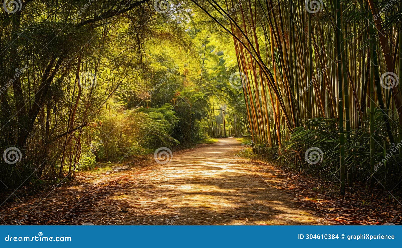 A Calming Path through a Bamboo Forest Stock Illustration ...