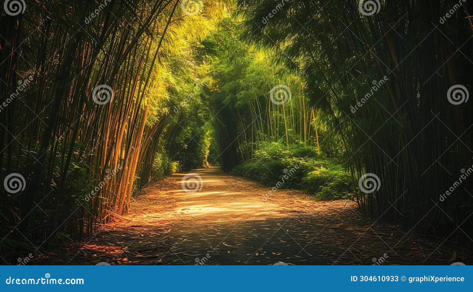 A Calming Path through a Bamboo Forest Stock Illustration ...