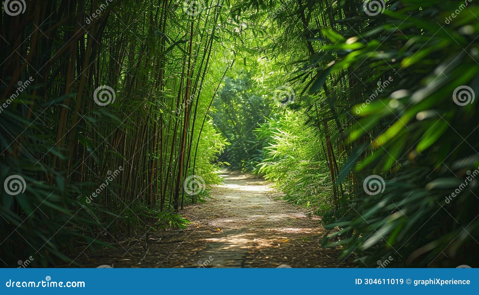 A Calming Path through a Bamboo Forest Stock Illustration ...