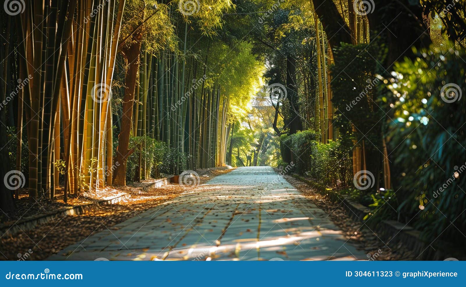 A Calming Path through a Bamboo Forest Stock Illustration ...
