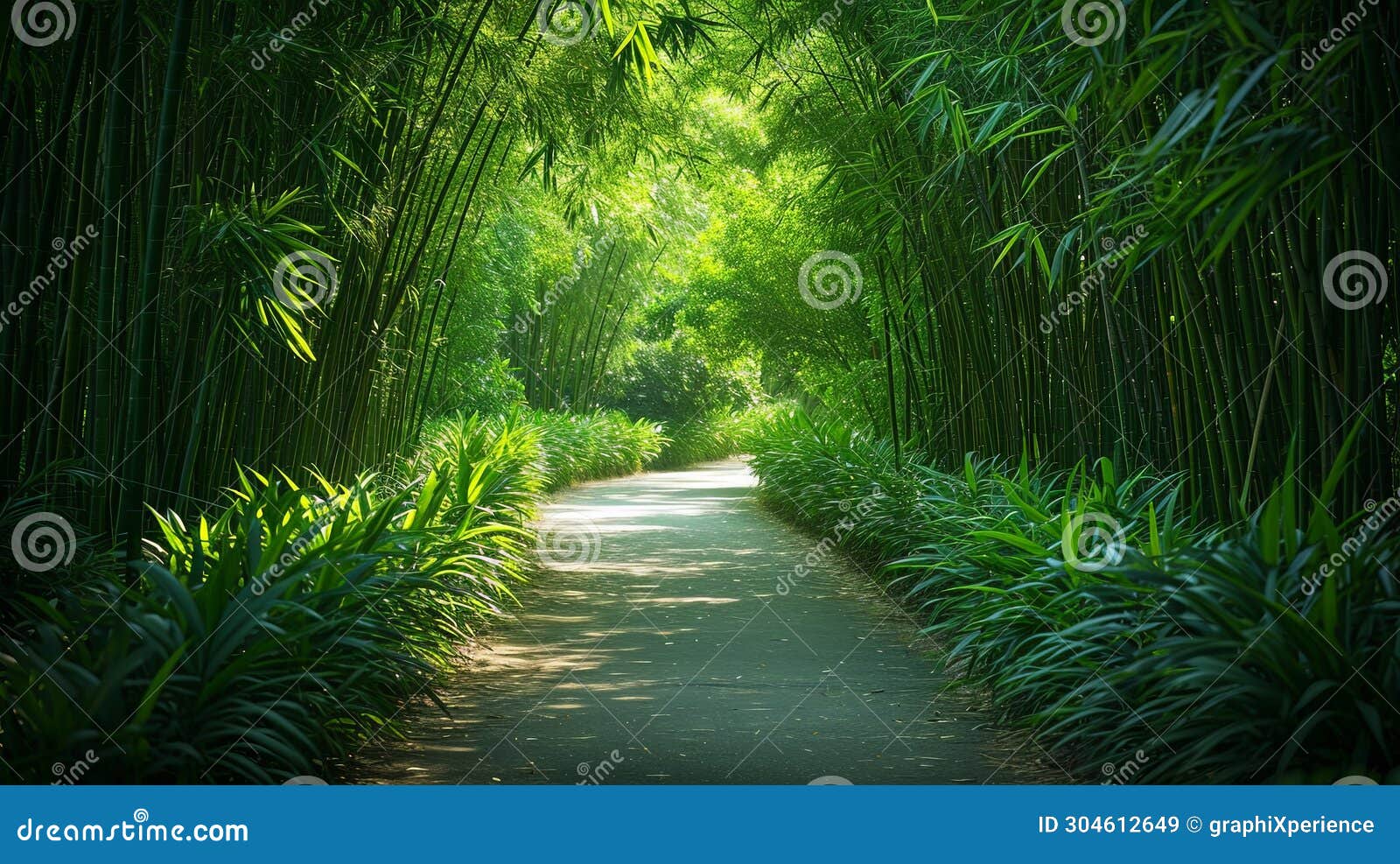 A Calming Path through a Bamboo Forest Stock Illustration ...