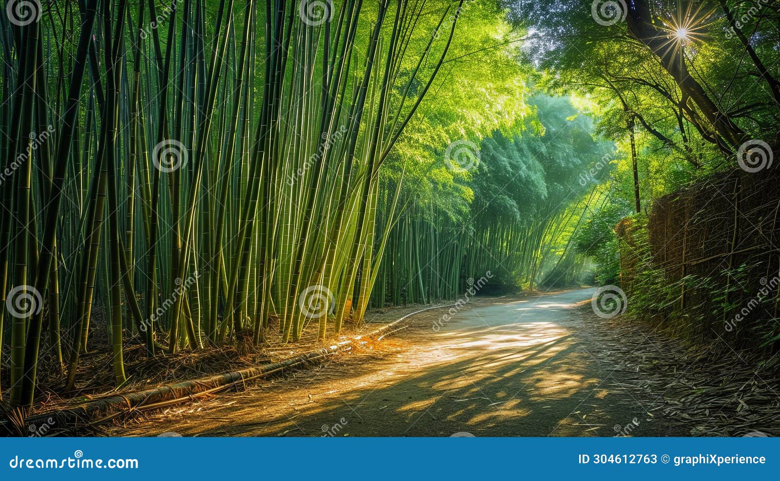A Calming Path through a Bamboo Forest Stock Illustration ...
