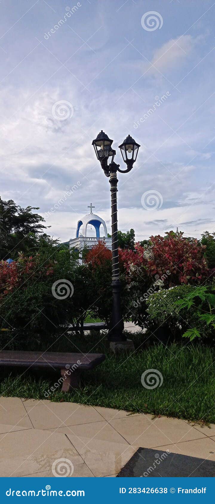 A Calming Picture of a Lamp Post in the Park Stock Photo - Image of ...
