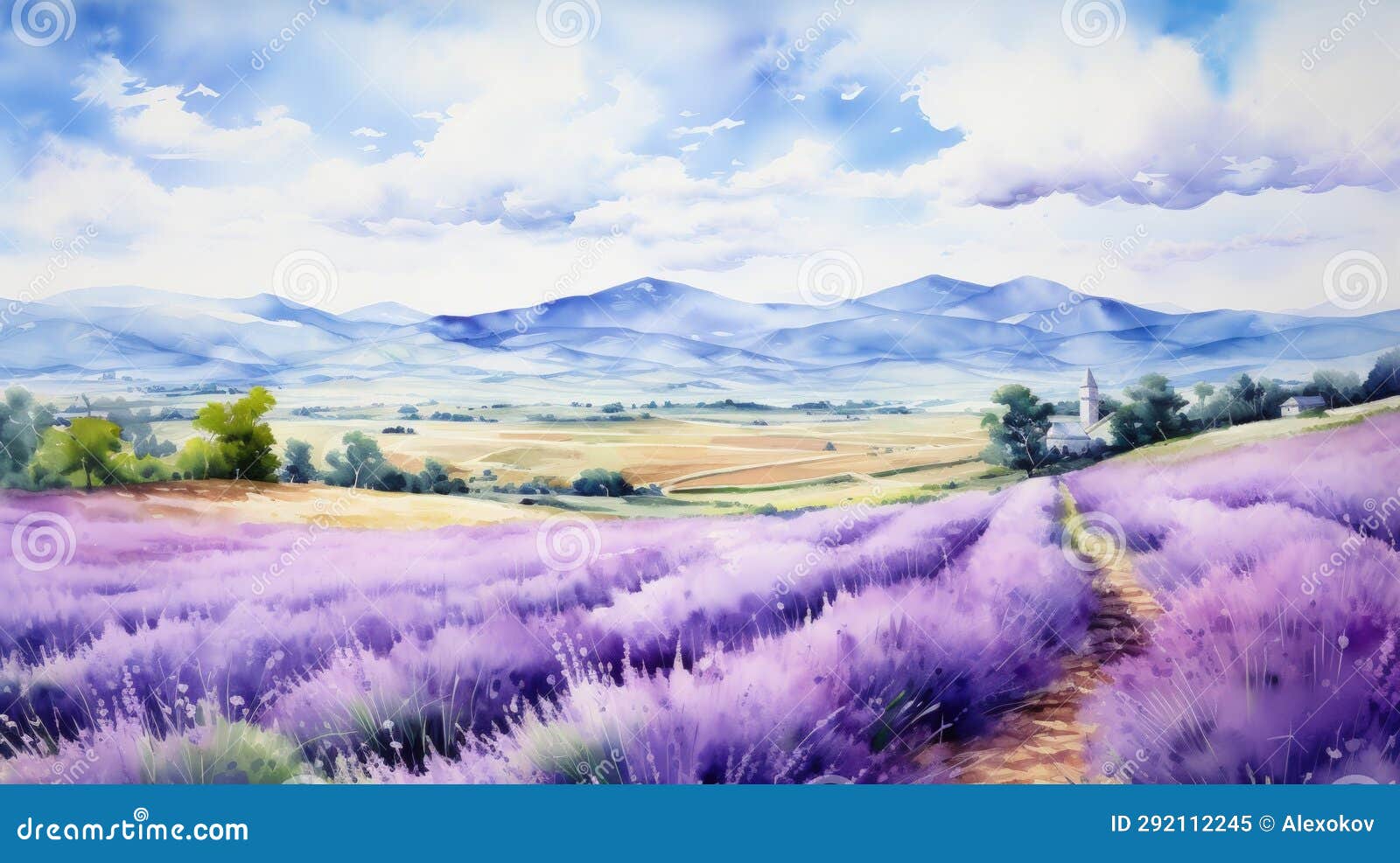 Calming Watercolor Aesthetic Illustration With Pink And Blue Liquid ...