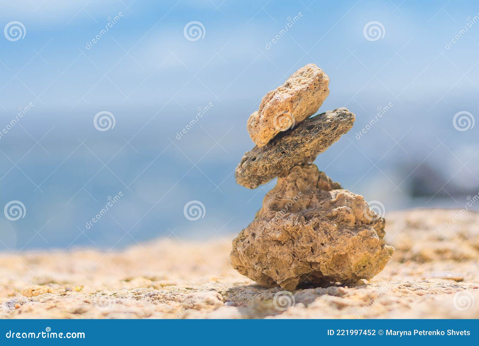 Calming Stacked Rocks on a Beach Stock Photo - Image of relaxation ...