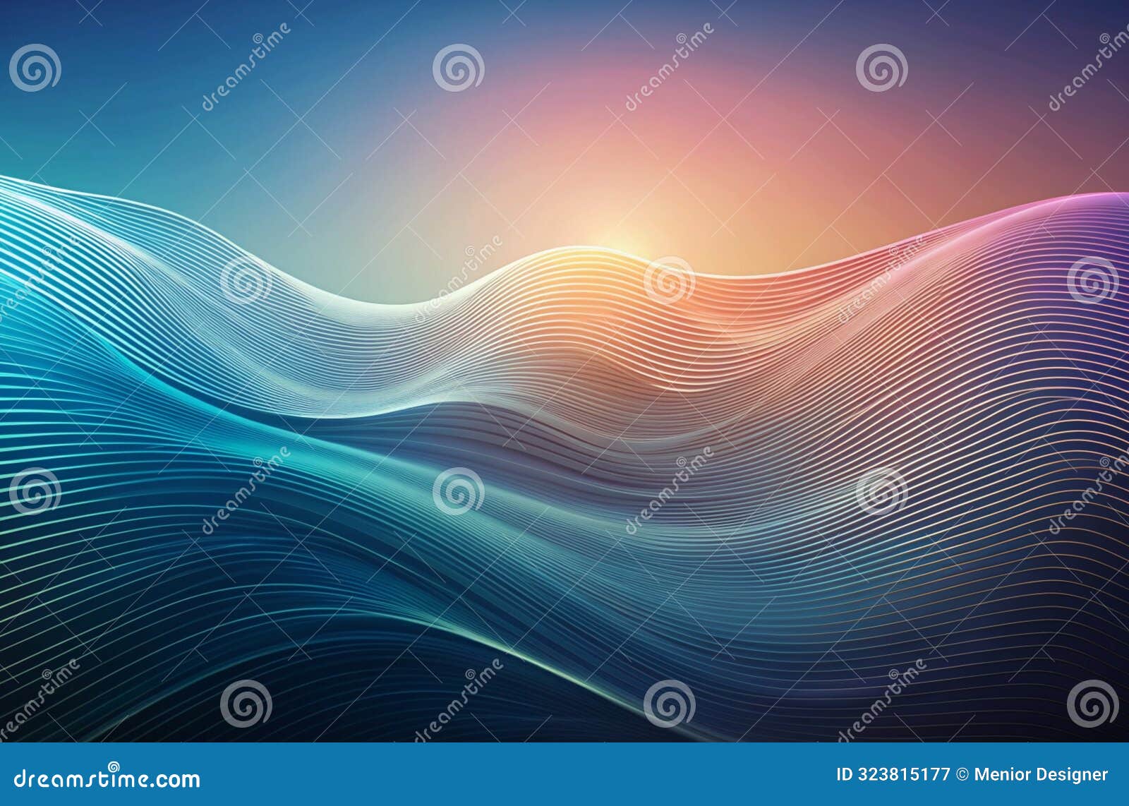 Calming Wave Mesh, Tranquil Gradient Patterns, Generative Ai Stock ...