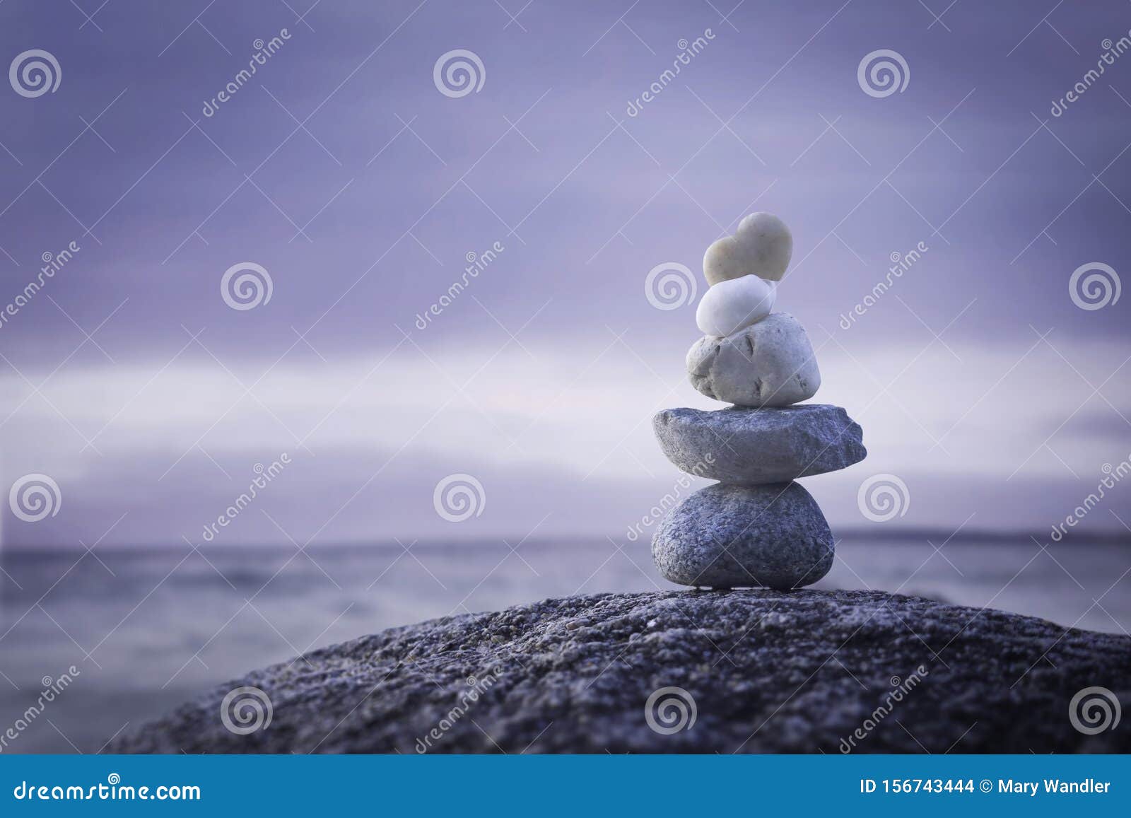 Calming Zen Rock Stack by the Ocean Stock Photo - Image of calming ...