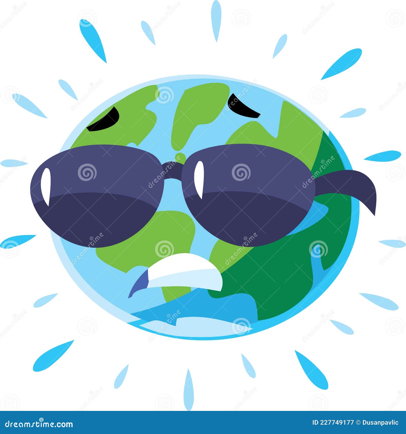 Calor Na Terra Devido Ao Aquecimento Da Atmosfera Ilustração do Vetor ...