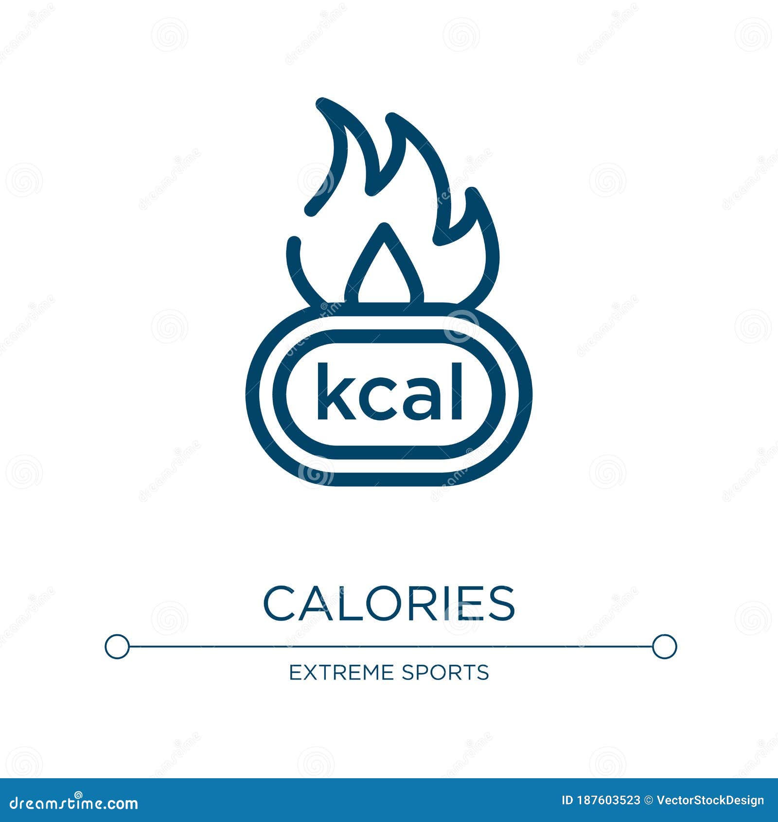 Calories Icon. Linear Vector Illustration from Running Collection ...