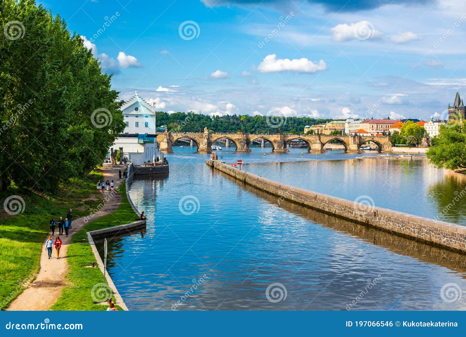 Calov Bridge on the Vltava River. Prague Landscape Editorial Photo ...