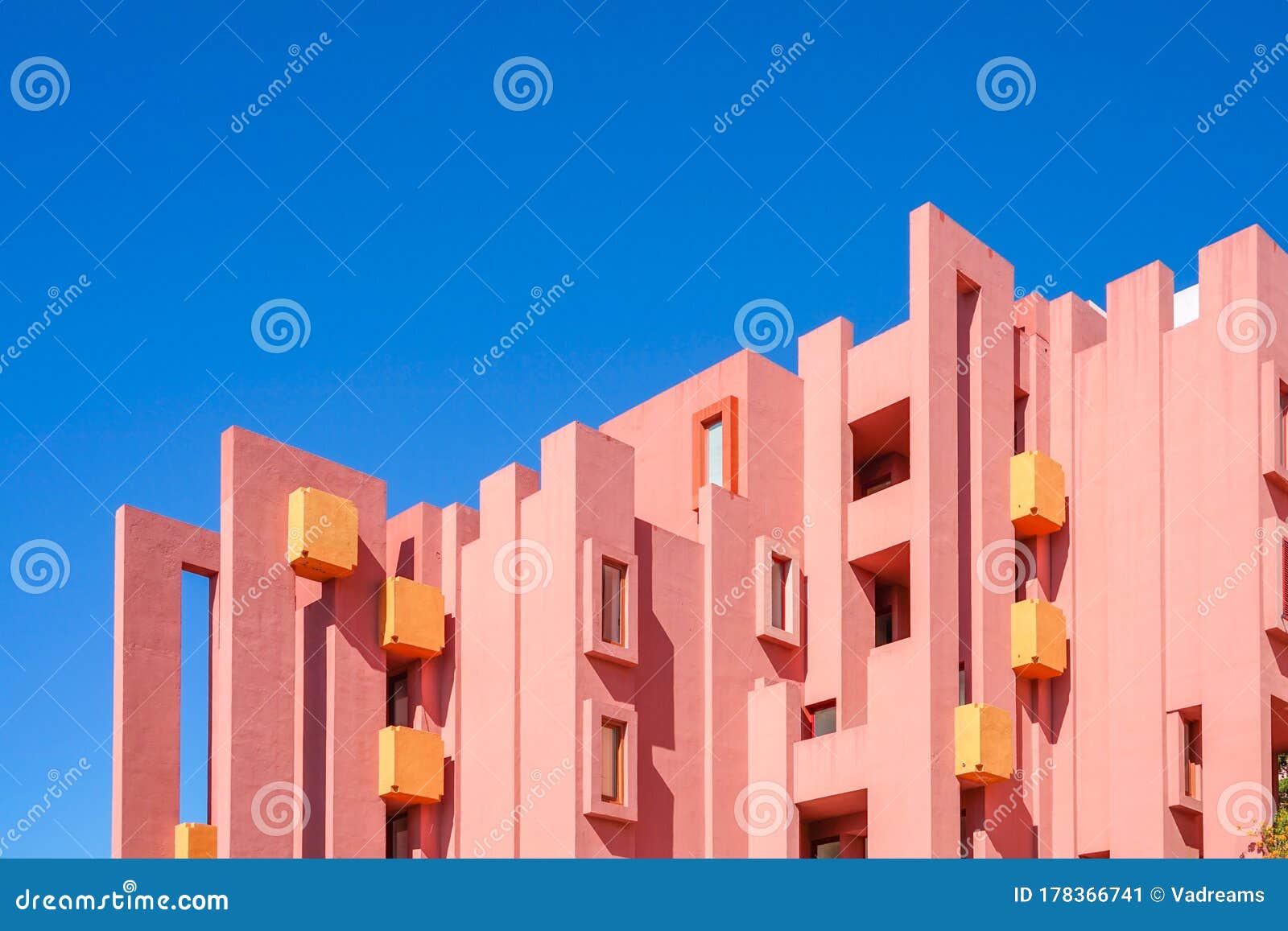 Calp, Spain, 17 June, 2019: La Muralla Roja Building, Red Wall Building ...