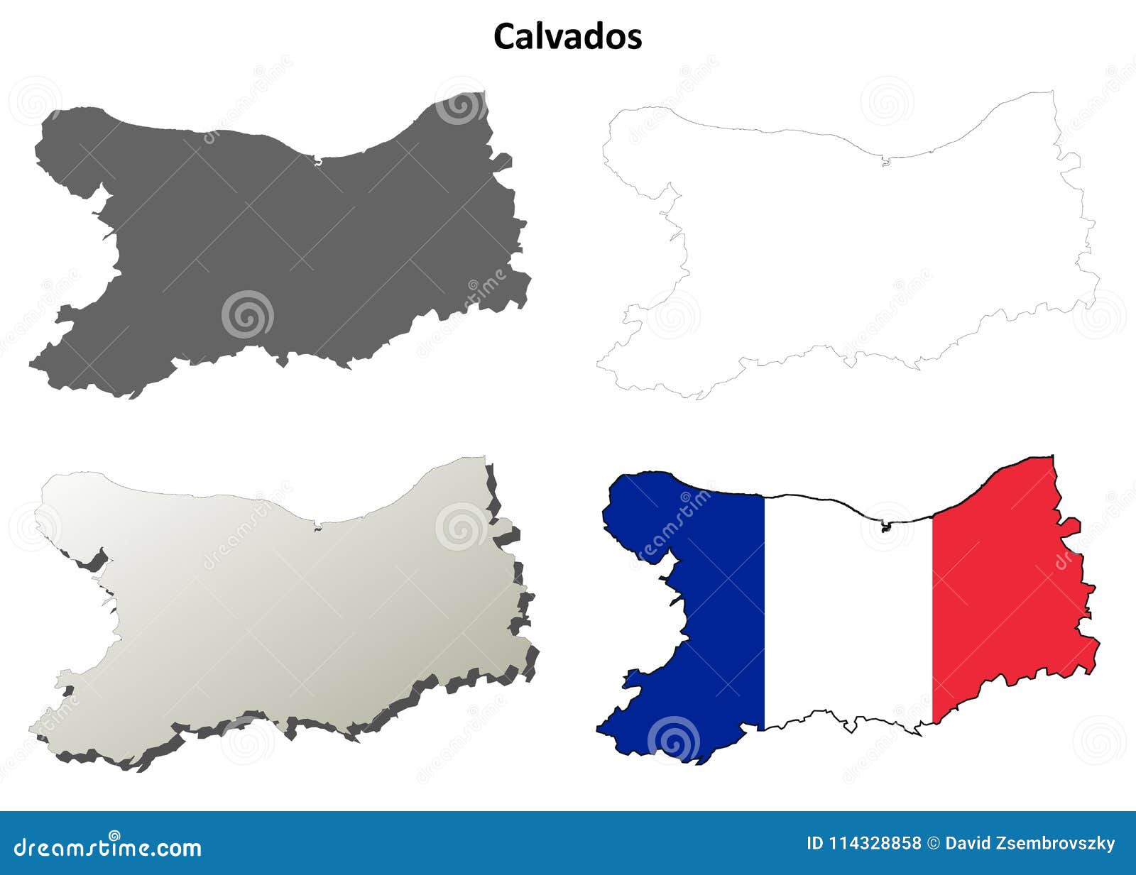 Lower Normandy Blank Outline Map Set Vector Illustration ...