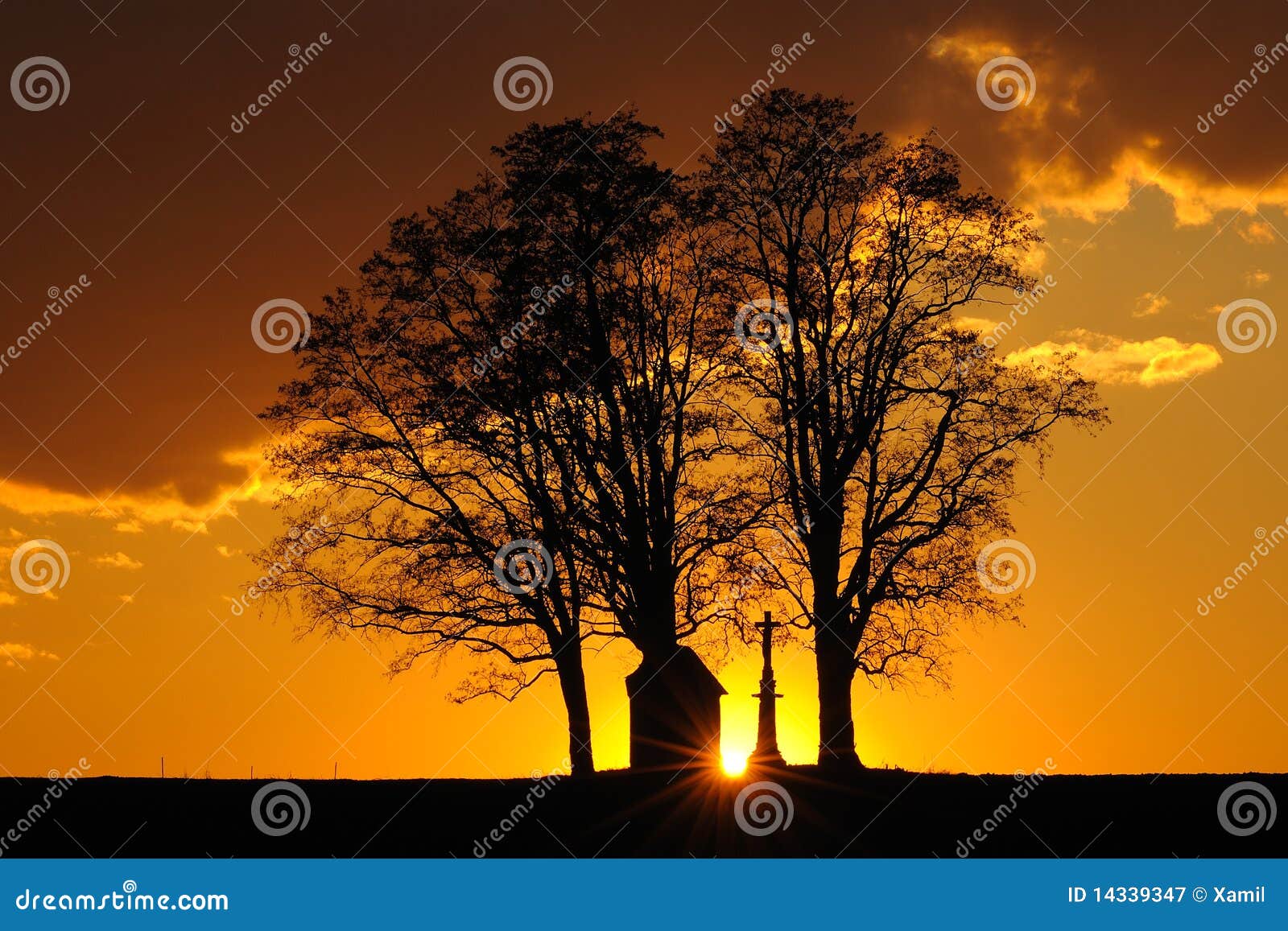 Calvary stock image. Image of contour, chapel, wayside - 14339347