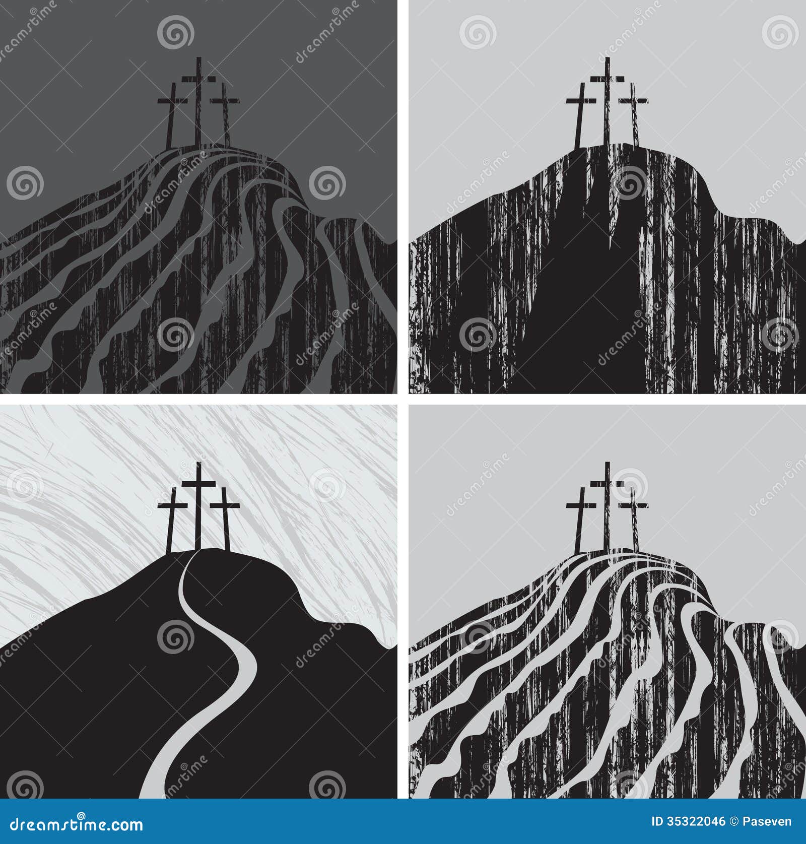 Calvary mountain stock vector. Illustration of catholic - 35322046