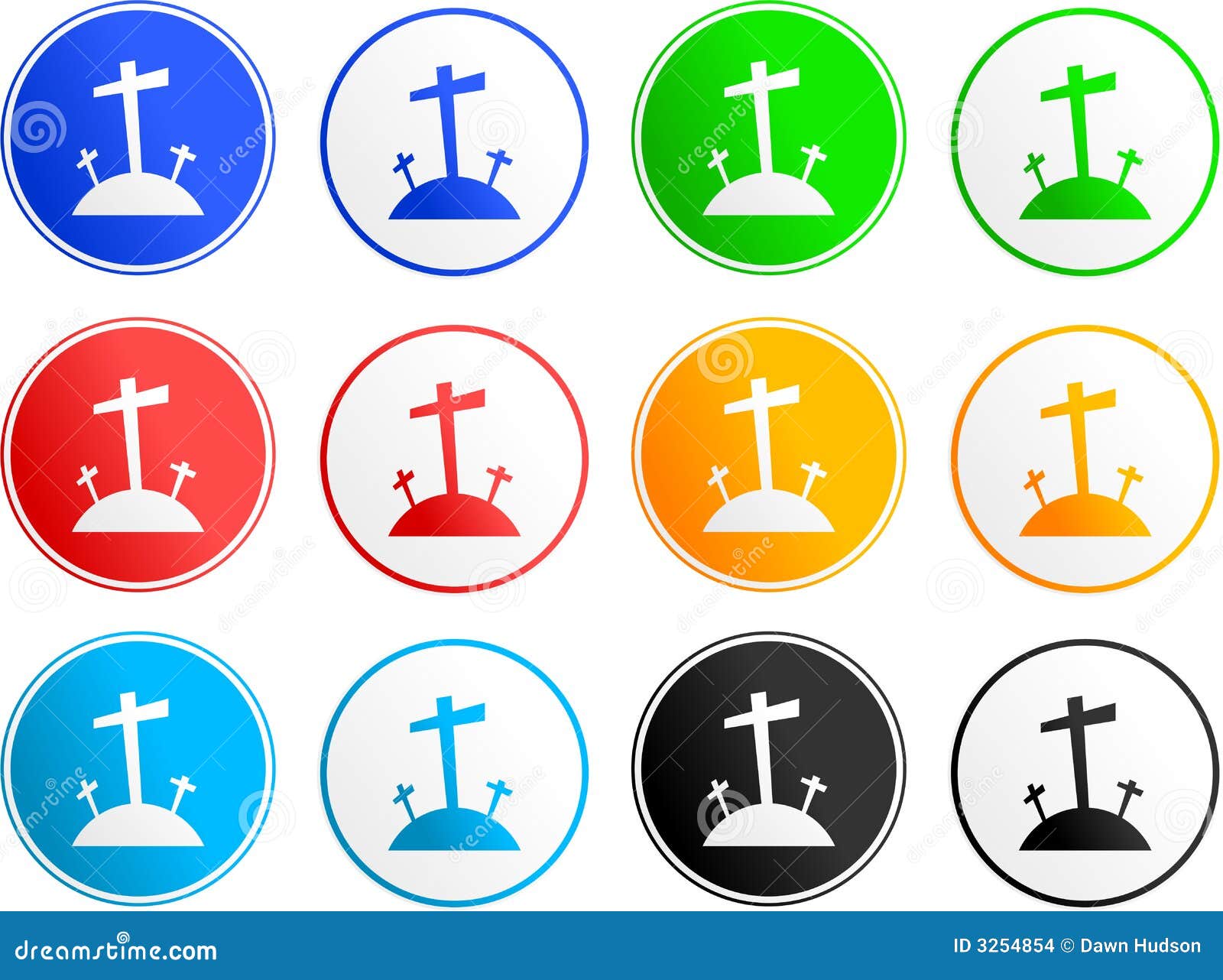 Calvary sign icons stock vector. Illustration of circles - 3254854