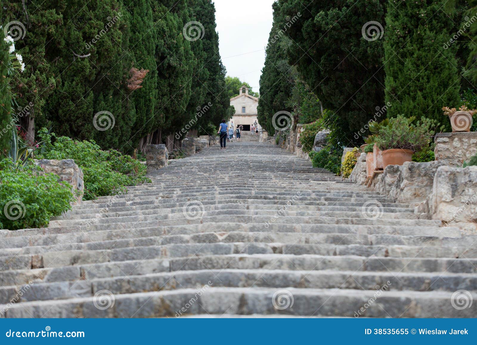 Calvary Steps at Pollensa, Mallorca Stock Image - Image of majorca ...