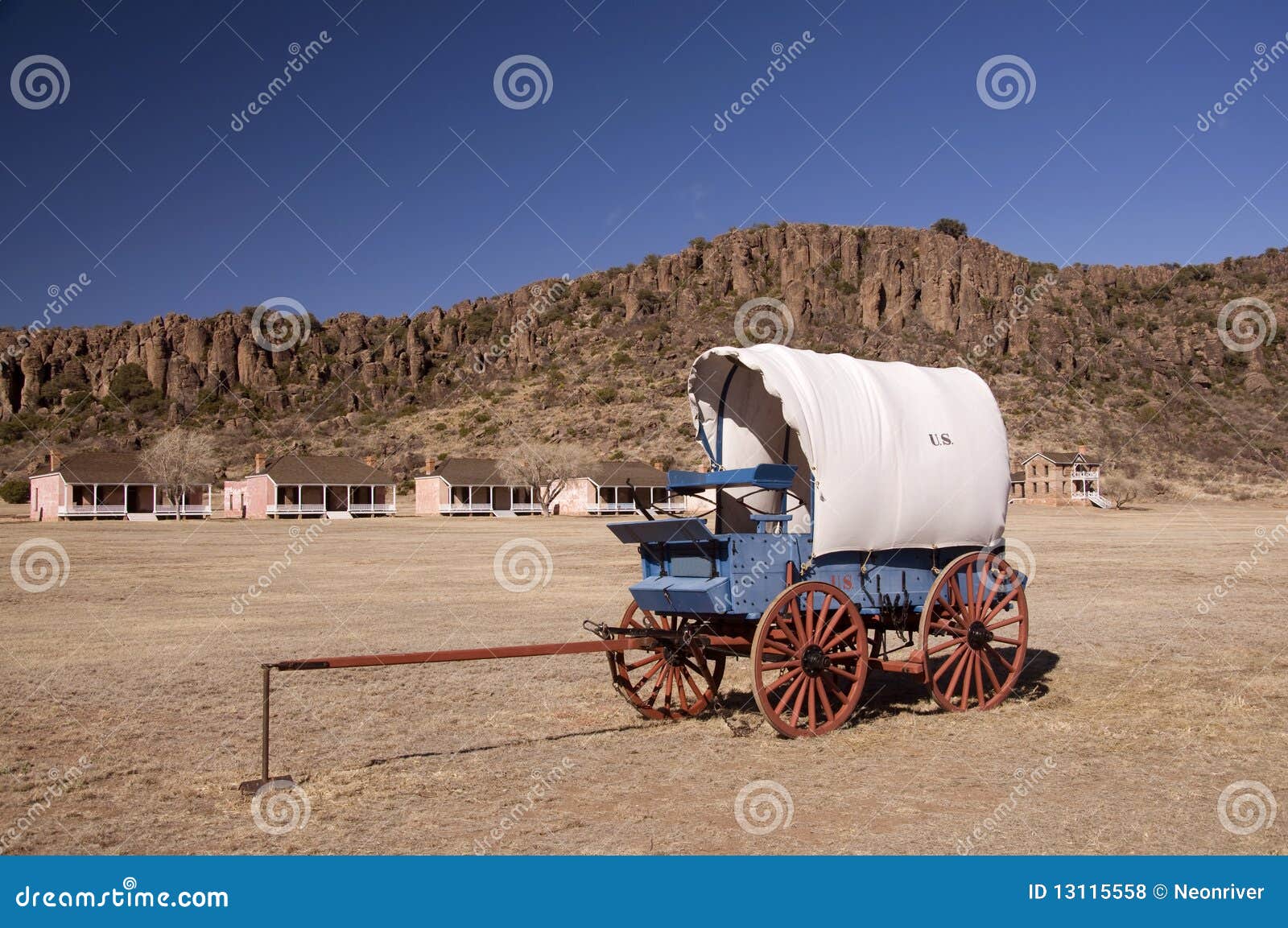 Calvary Wagon stock photo. Image of western, parade, blue - 13115558