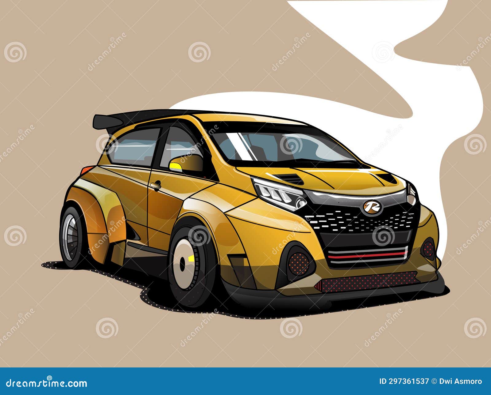Fantasy City Car Costum Modification Illustration Cartoon Vector ...