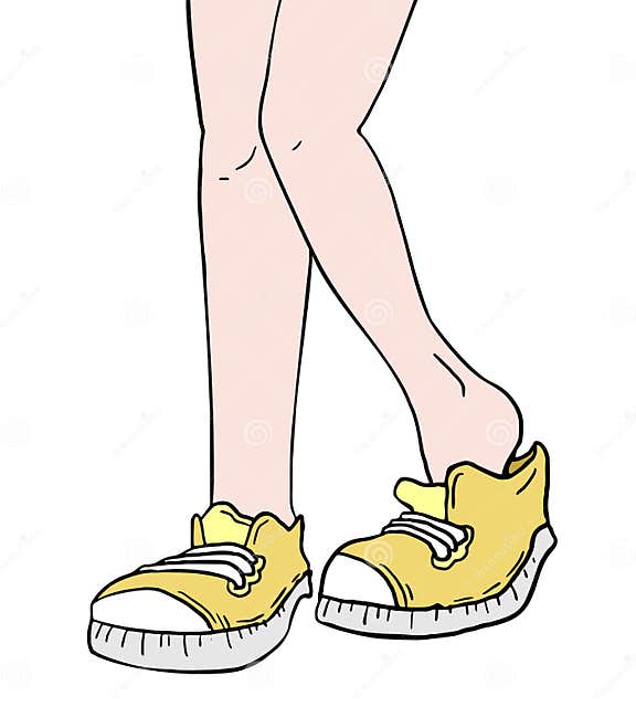 Calza el ejemplo ilustración del vector. Ilustración de descalzo - 77089946